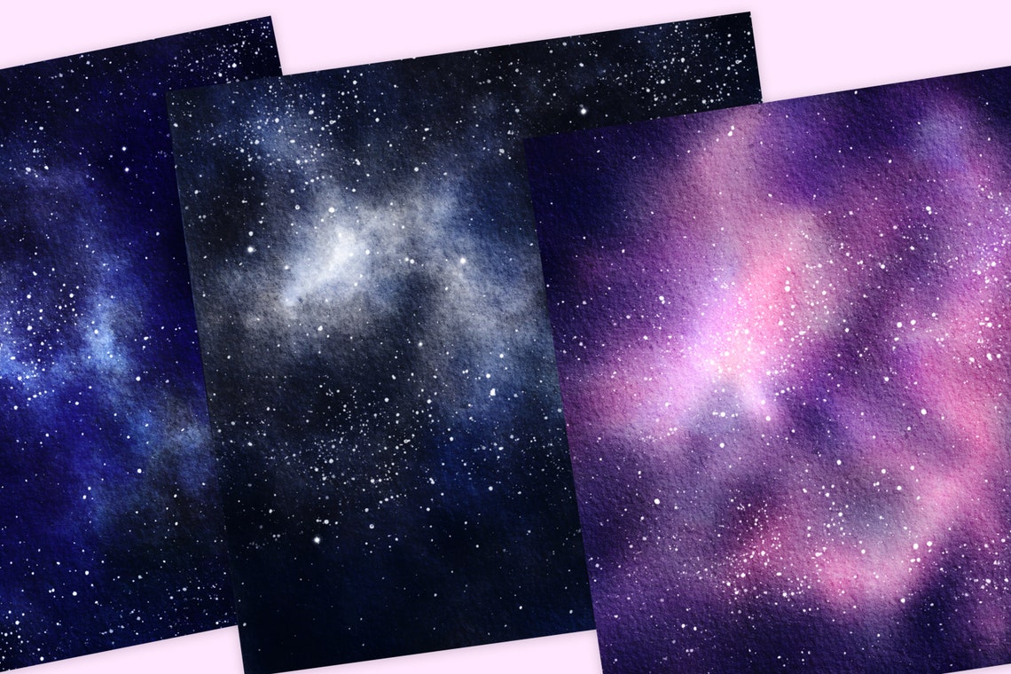Galaxy Digital Paper Watercolor Galaxy Wallpaper Celestial | Etsy