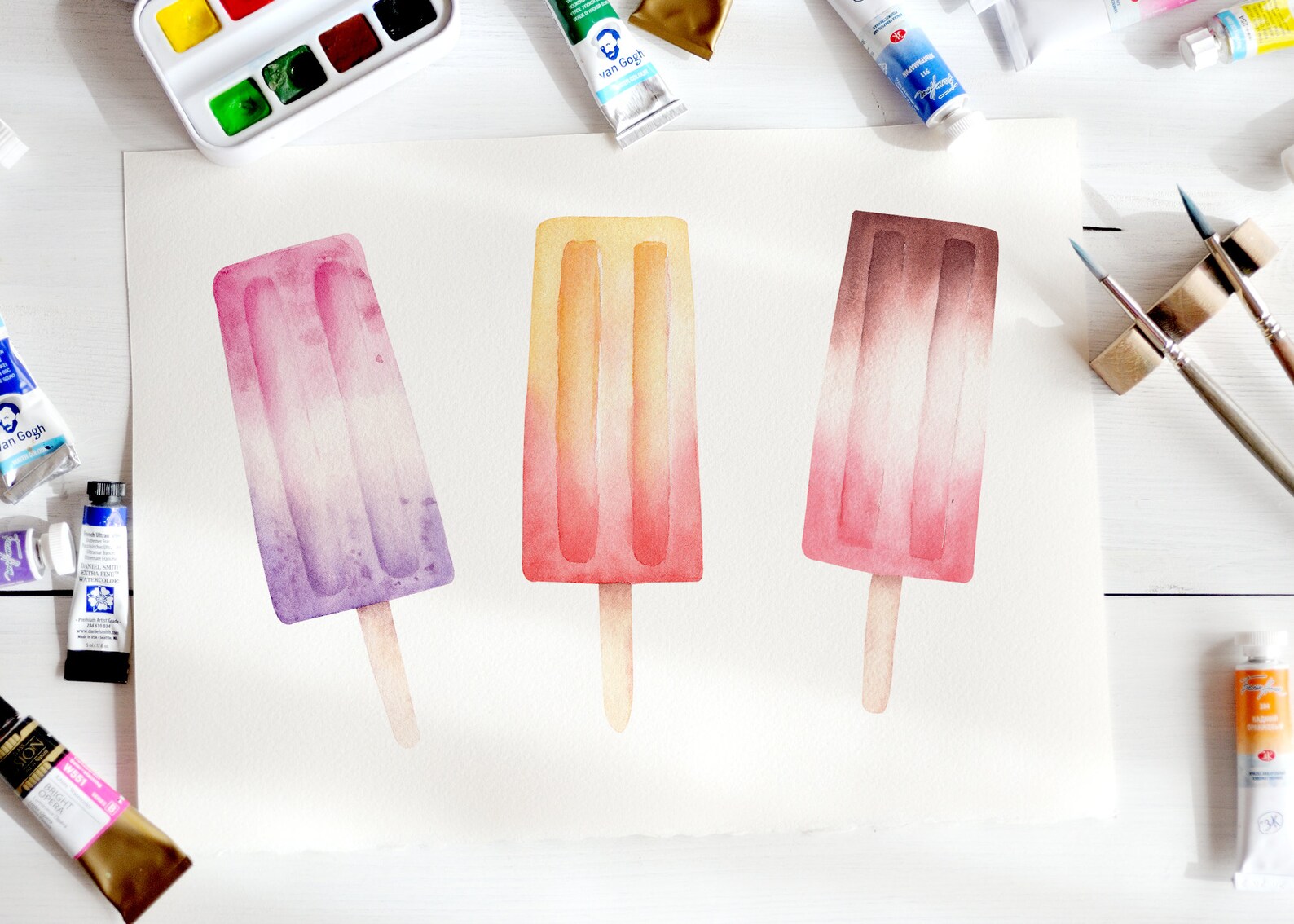 Watercolor Popsicle Clip Art Summer Clipart Ice Cream Clip - Etsy