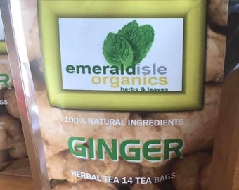 Ginger Tea 100% Pure Root 30 Tea Bags All-natural Caffeine Free Herbal ...