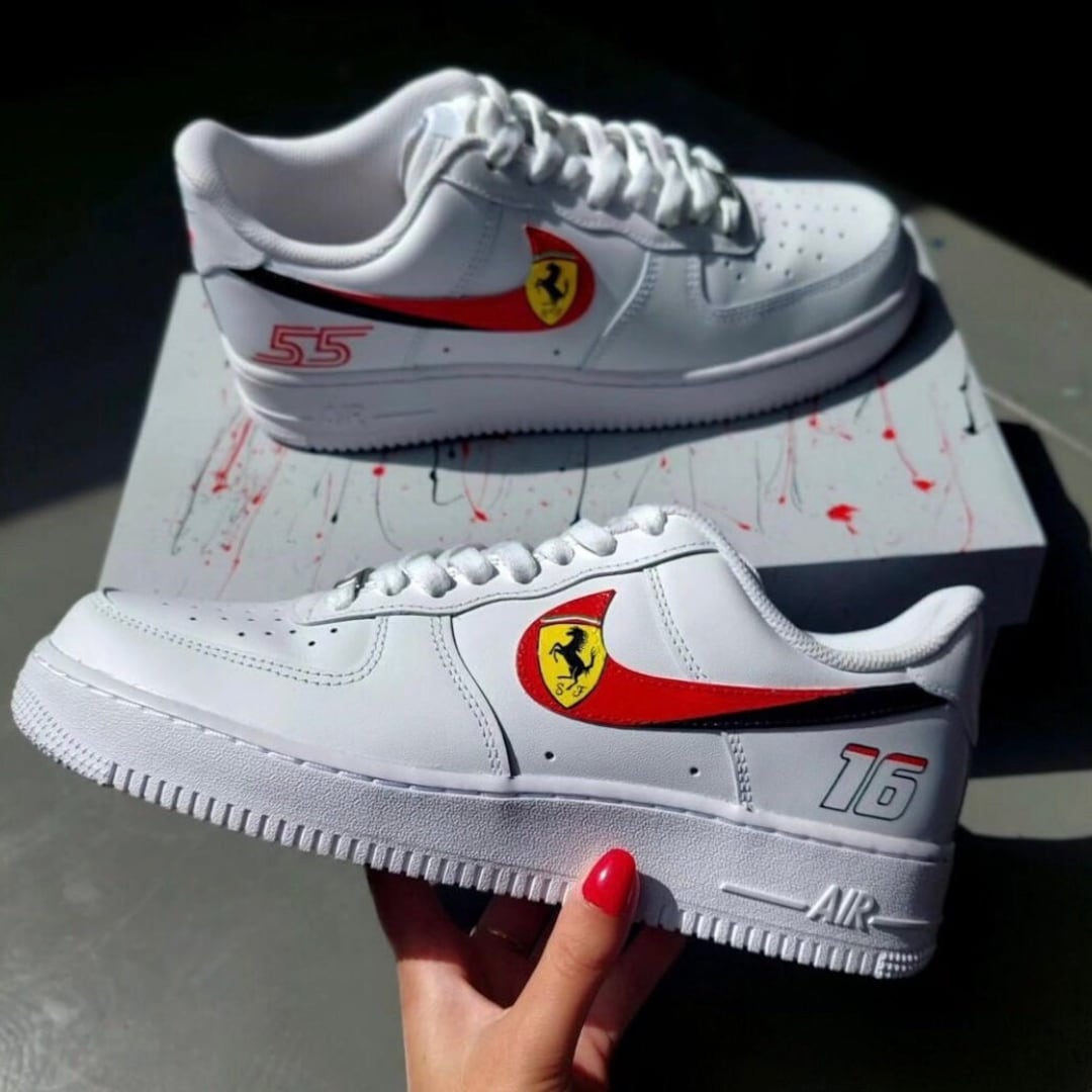Ferrari Nike Air Force 1 Custom Shoes Handpainted - Etsy