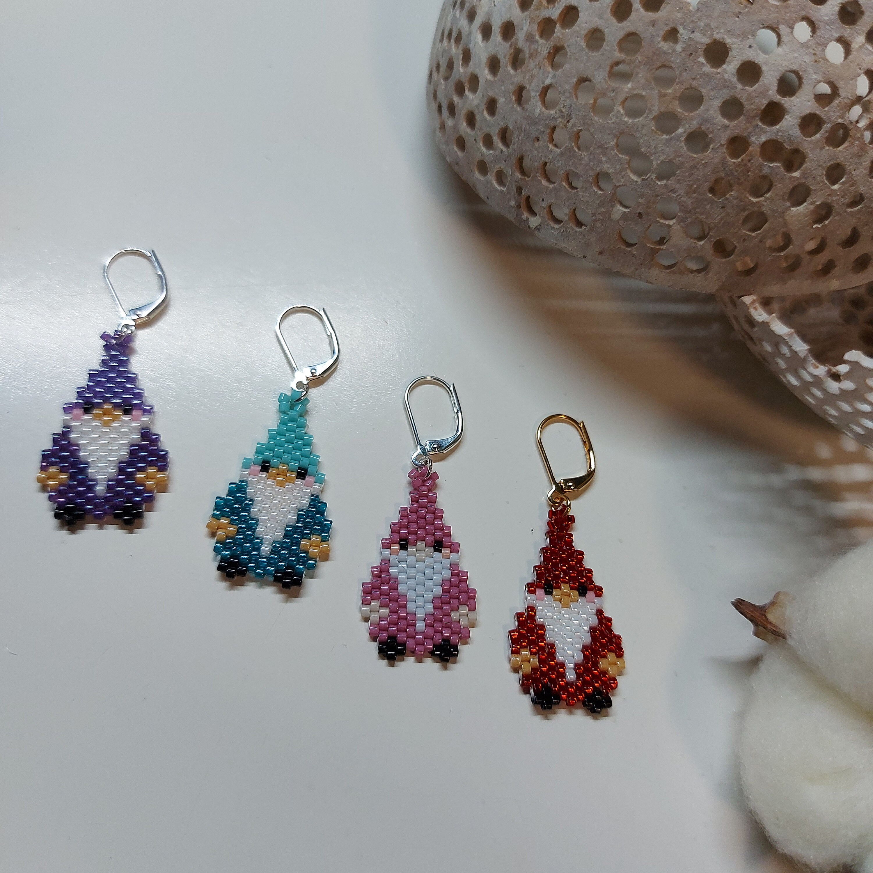 Small Gnome Beaded Stitch Markers / Progress Keeper / Beaded - Etsy