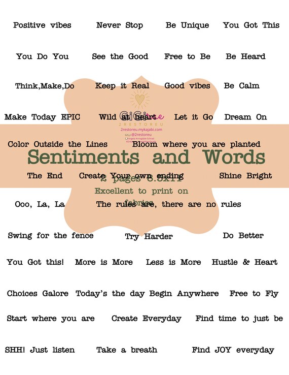 Paper, Party & Kids Words Phrases and Sentiments Clip Art & Image Files ...