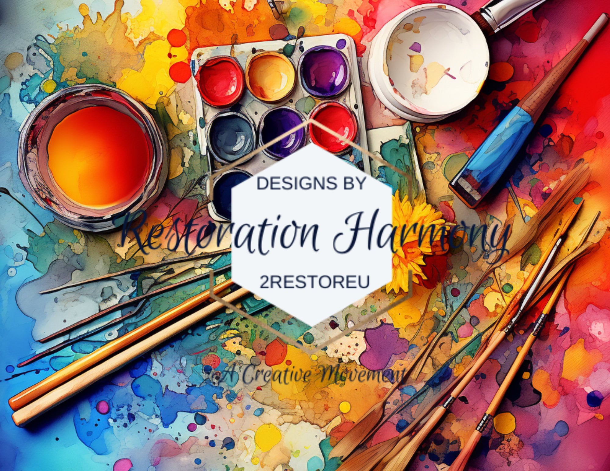 Digital Watercolor Artists Bundle for Scrapbooking, Mixed Media, Junk ...