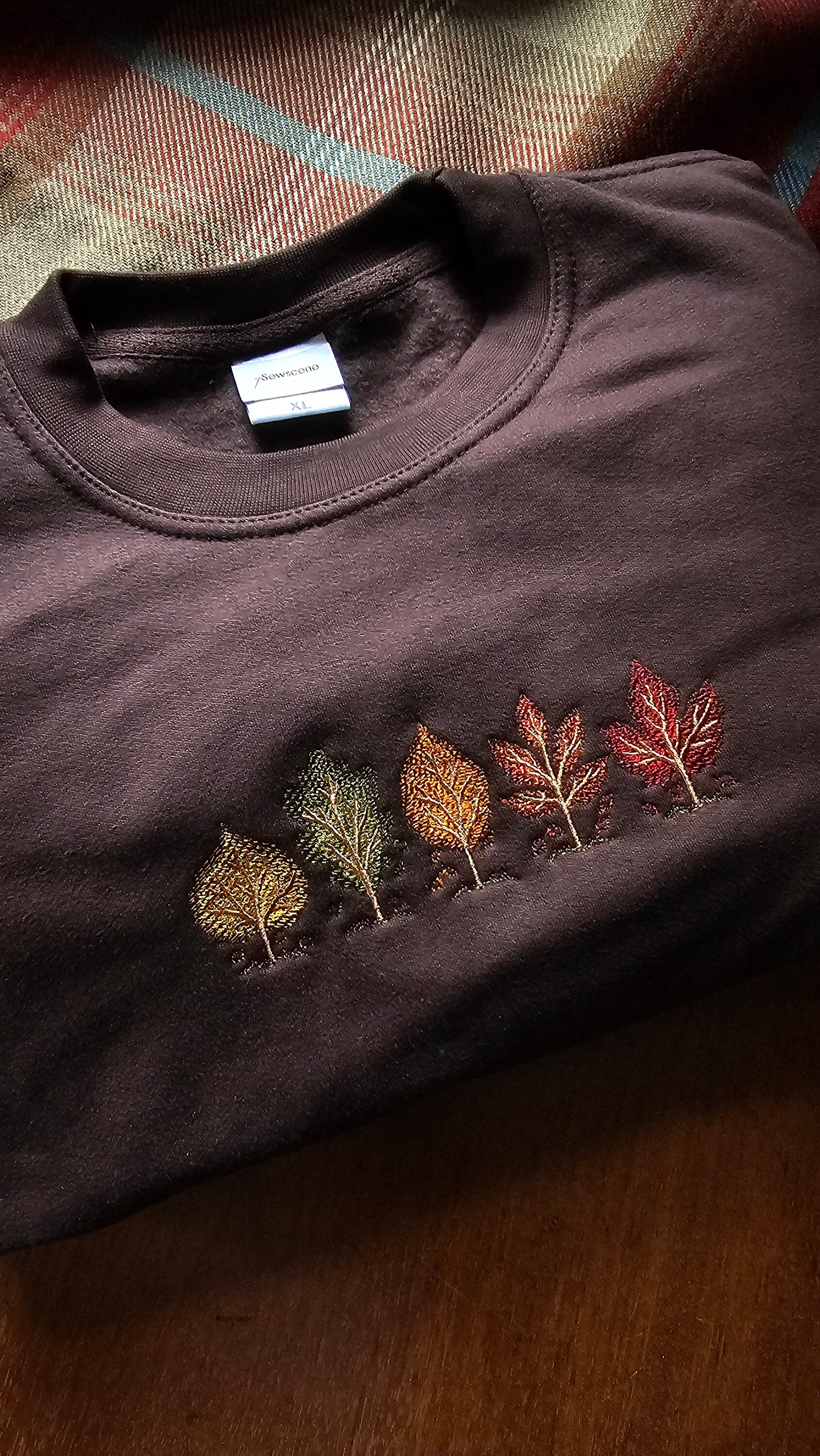 Autumn Leaves Sweatshirt Autumn Embroidered Sweatshirt Fall - Etsy UK