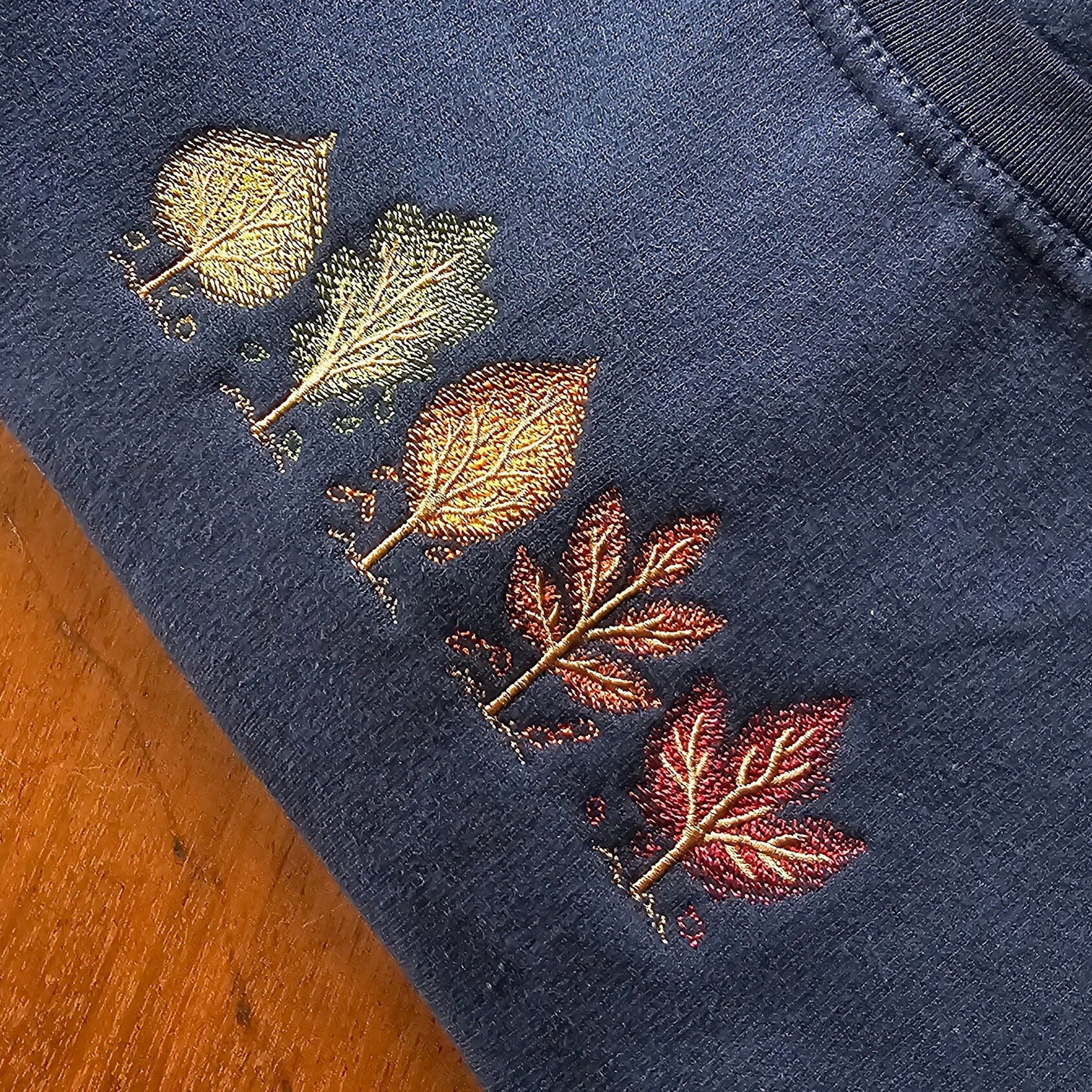 Autumn Leaves Sweatshirt, Autumn Embroidered Sweatshirt, Fall Sweater ...