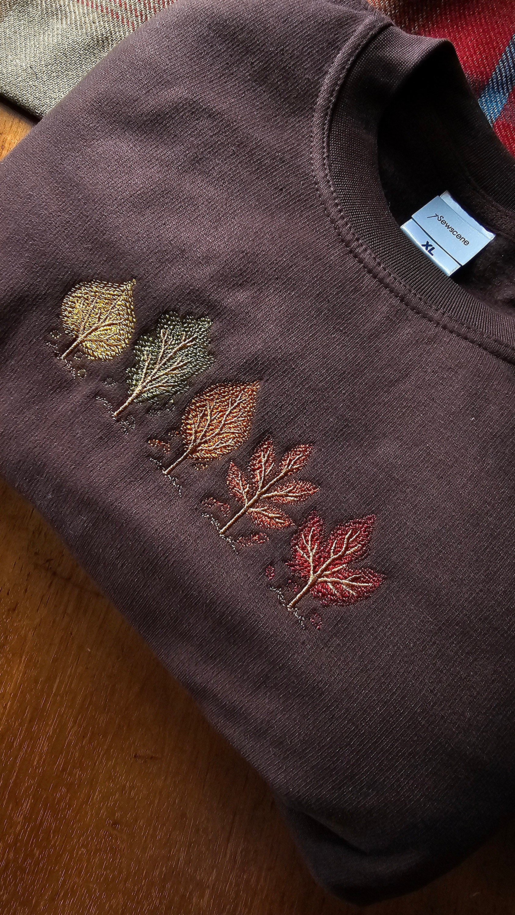 Autumn Leaves Sweatshirt Autumn Embroidered Sweatshirt Fall - Etsy UK