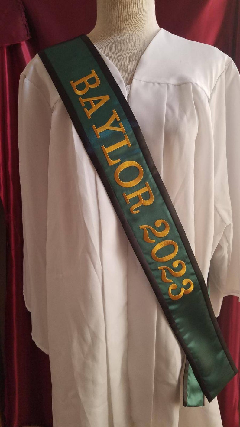 Custom Embroidered Sash With Trim - Etsy