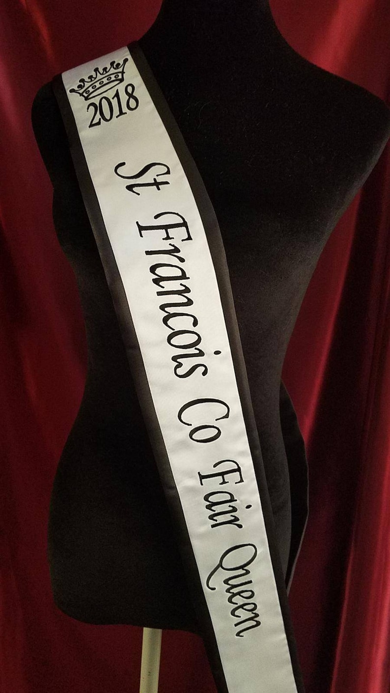 Custom Embroidered Sash With Trim - Etsy