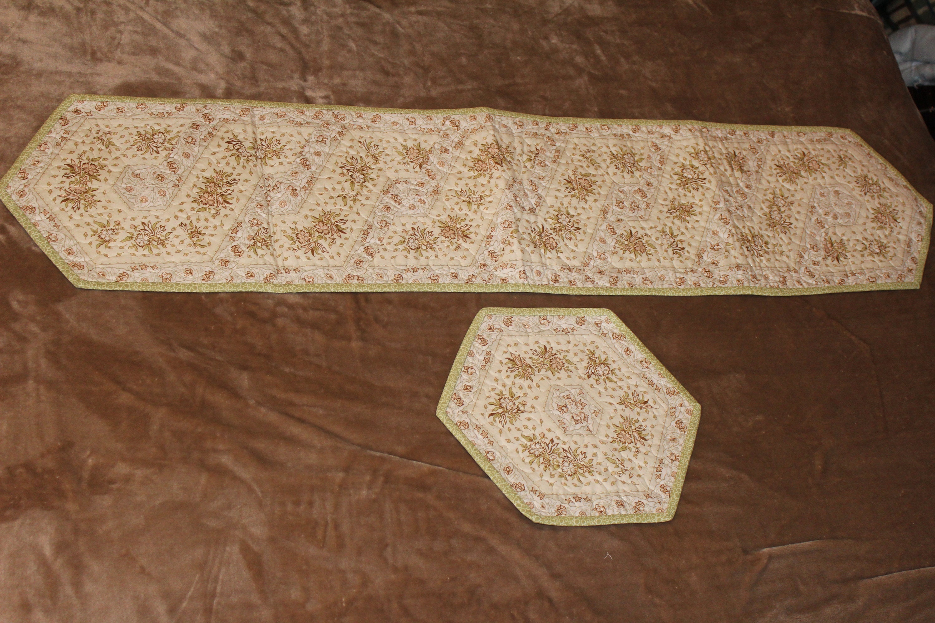Sage and Tan Table Runner - Etsy