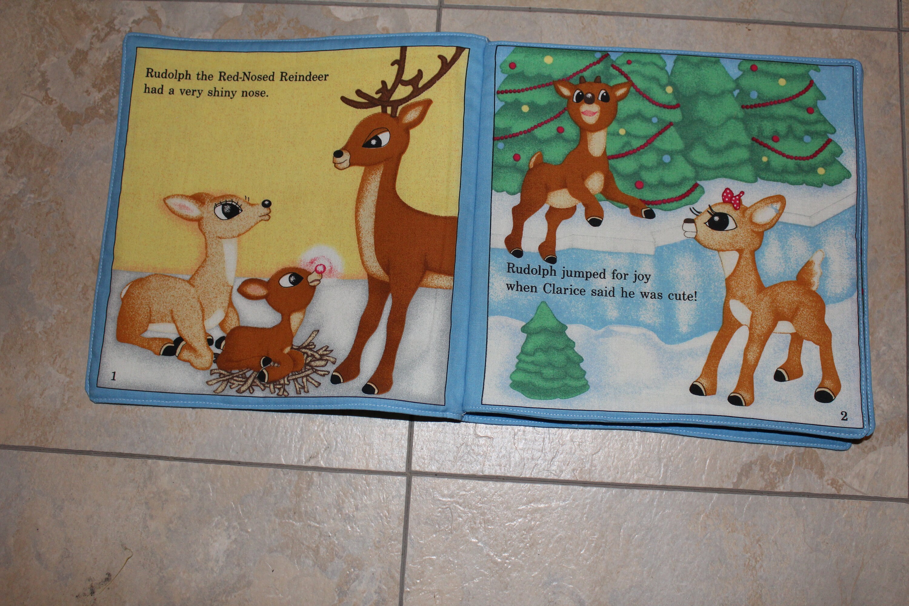 Rudolf Quilted Fabric Children's Book - Etsy