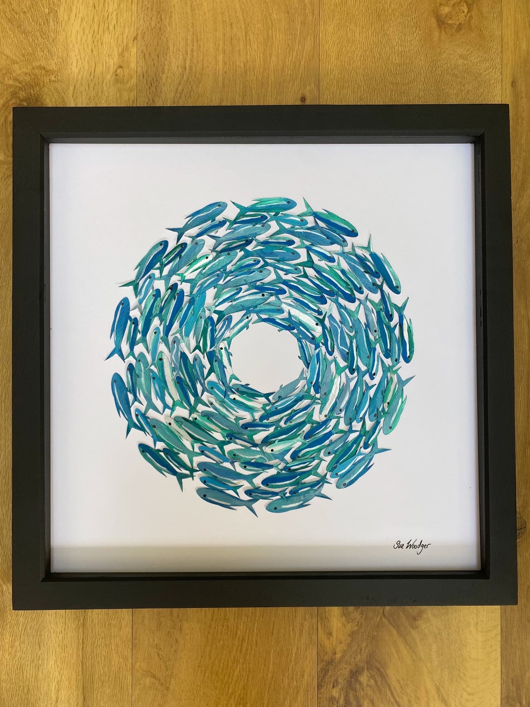Shoaling fish unique 3D artwork/ fish picture/ painted fish wall ...
