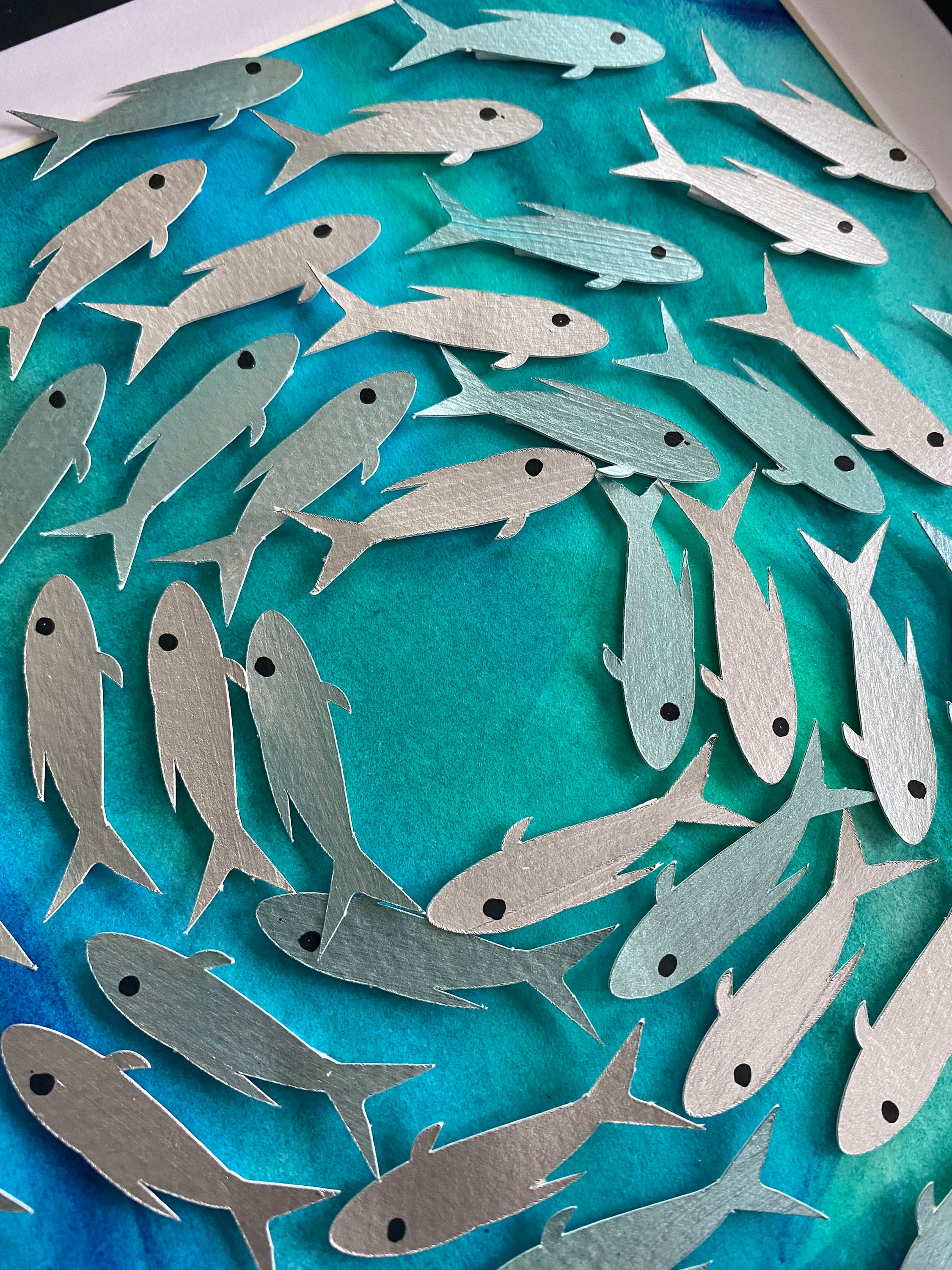 Shoaling Fish Unique 3D Artwork/ Fish Picture/ Painted Fish Wall ...