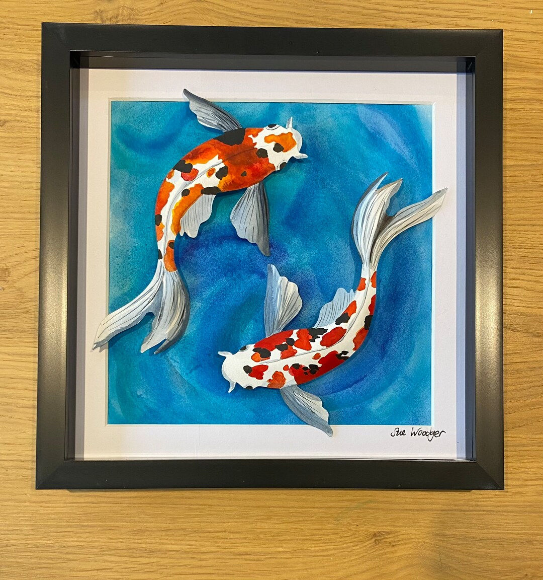 Painted Paper Koi Original Artwork, Watercolour Koi, 3d Paper Art, Koi ...