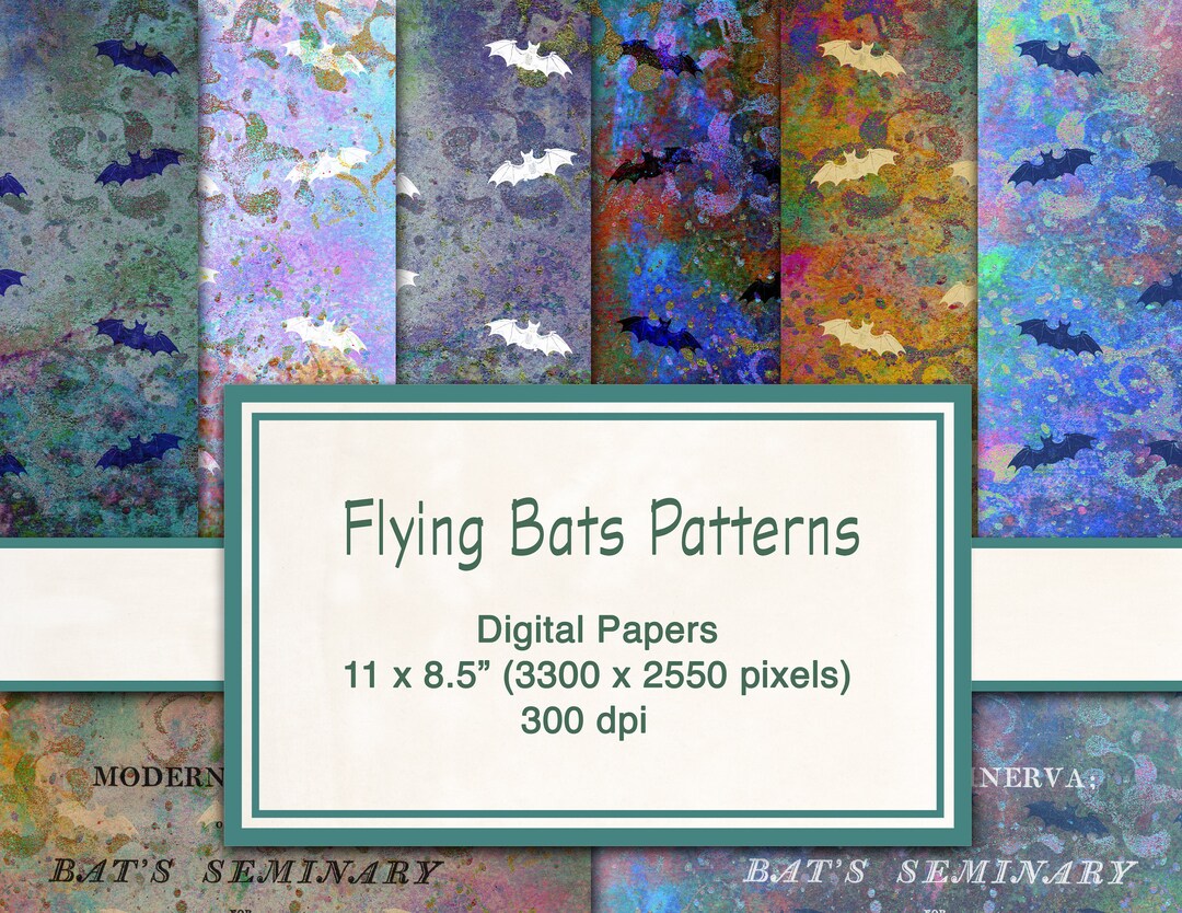 Flying Bats Pattern Instant Download, Bats Artwork, Bat Pattern ...