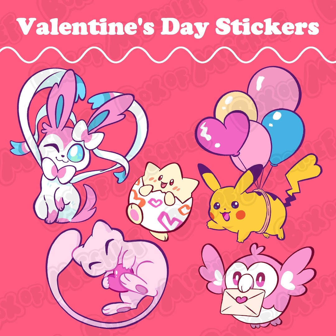 Pokemon, Valentine's Day, Cute, Digital Stickers, Goodnotes, Love ...