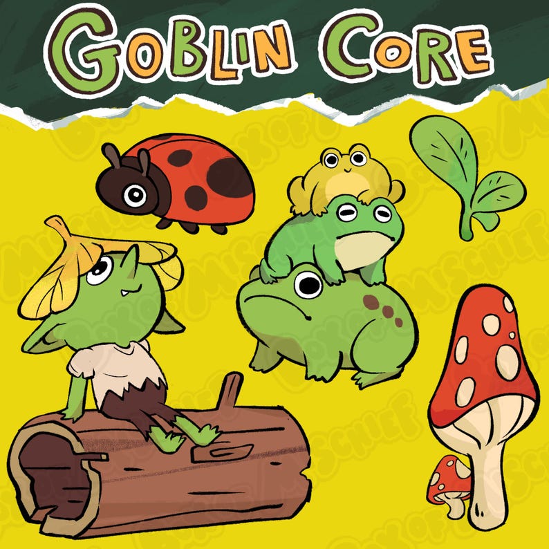 Goblincore, Digital Sticker Pack, Goodnotes, Cute, Chibi, Kawaii ...
