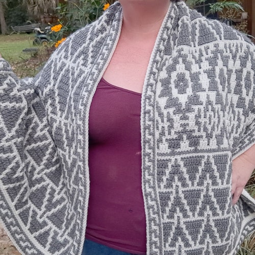 Native Bliss Mosaic Crochet Shawl Blanket or Scarf CHART | Etsy