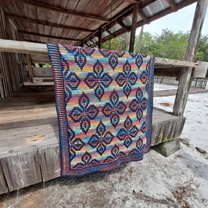 Mosaic Crochet Pattern # 53 Chart With WRITTEN ROW REPEATS - Boho ...