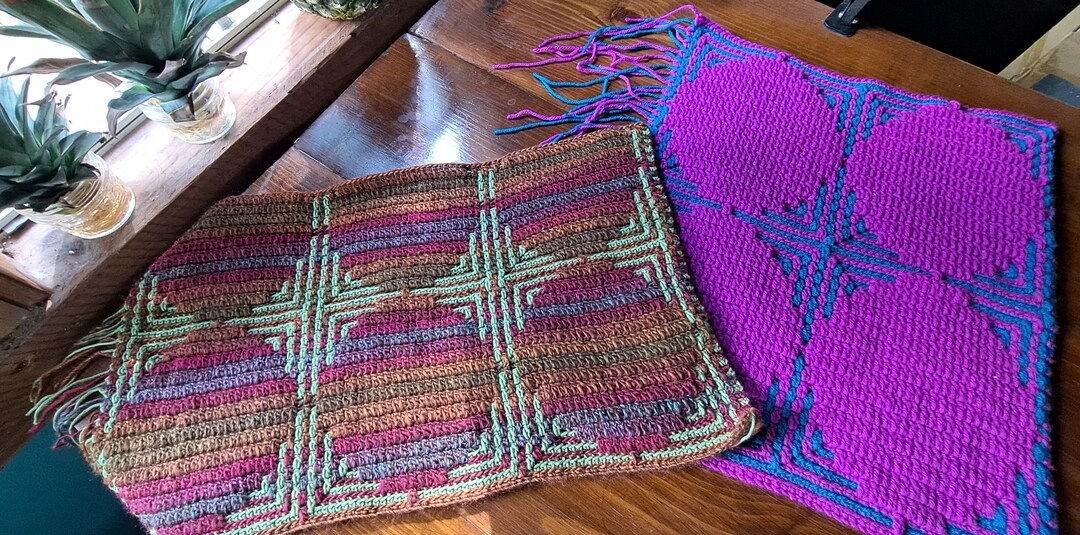 Mosaic Crochet Pattern # 49 Dots & Diamonds - CHARTS With WRITTEN Row ...