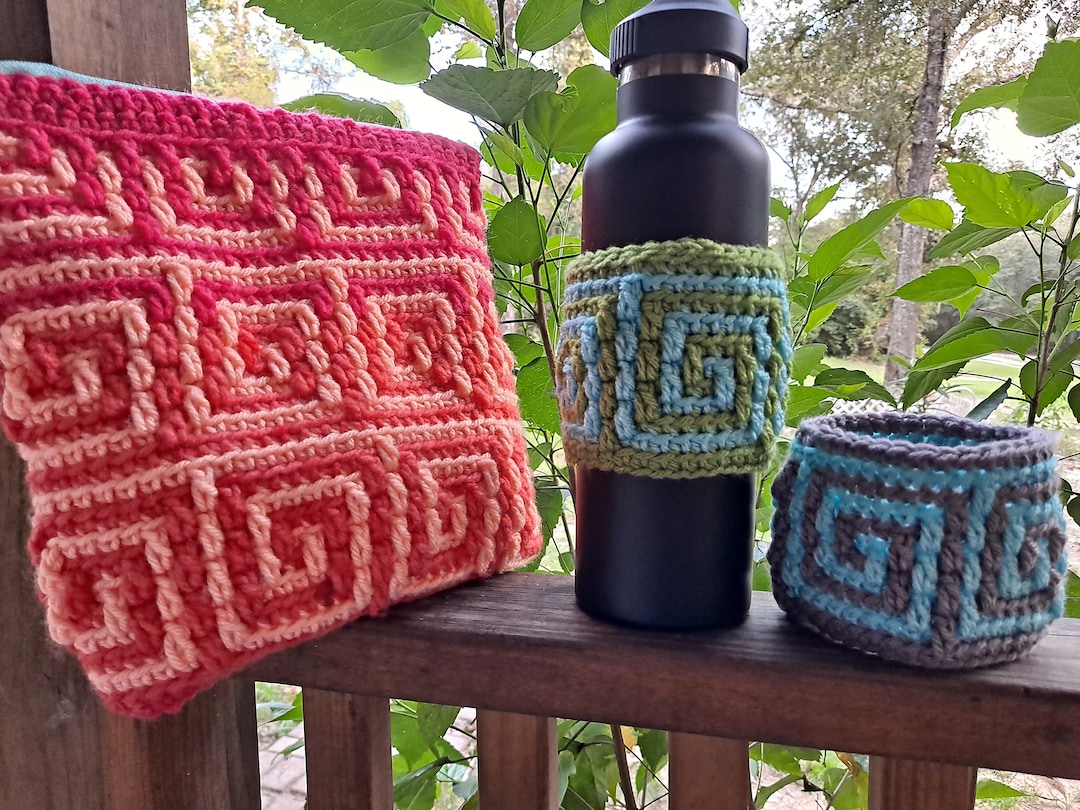 Mosaic Crochet Greek Key IN THE ROUND - Charts Only - Etsy
