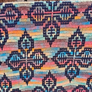 Mosaic Crochet Pattern # 53 Chart With WRITTEN ROW REPEATS - Boho ...