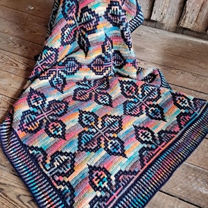 Mosaic Crochet Pattern # 53 Chart With WRITTEN ROW REPEATS - Boho ...