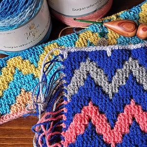 Mosaic Crochet Vintage Ripple Charts Only - Flat or in the Round - Etsy