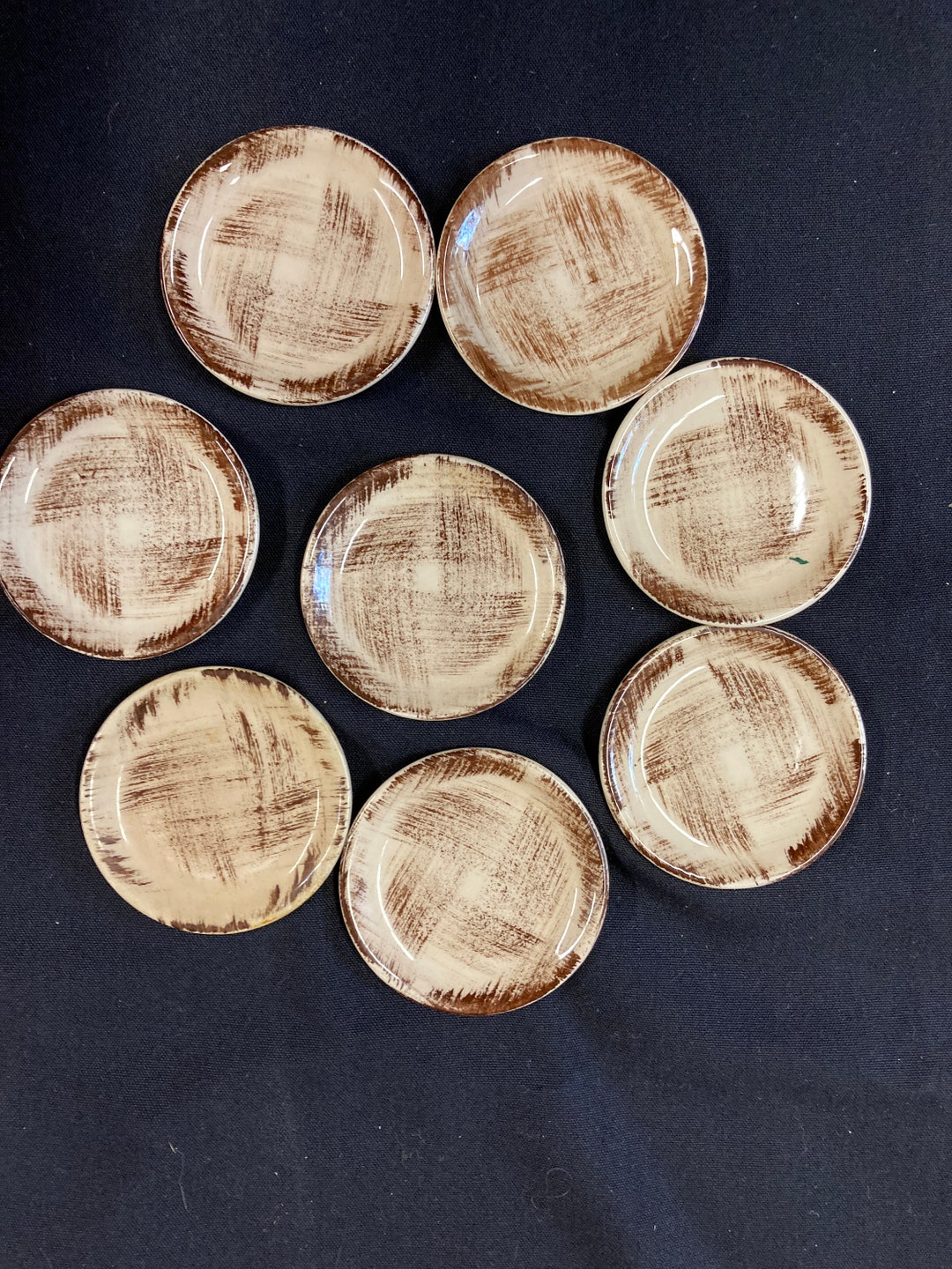 EIGHT Vernonware Raffia Butter Dishes FREE SHIPPING - Etsy