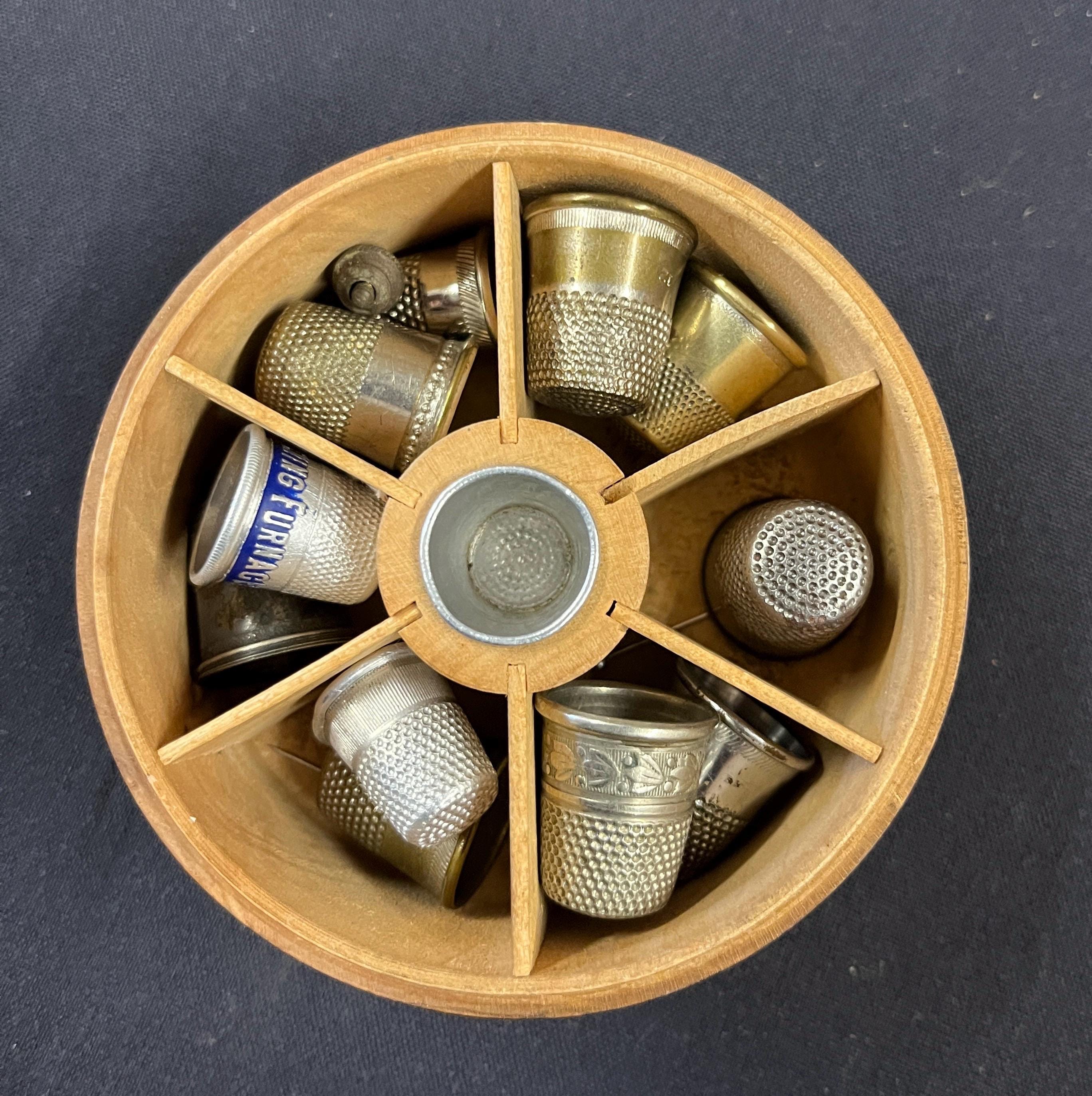 Mauchline Ware Box Brook's Cottons Antique Thimbles FREE SHIPPING - Etsy