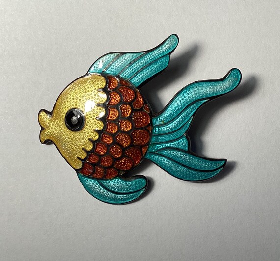 Margot De Taxco Mid-century Kissing Fish Enamel Brooch - Etsy