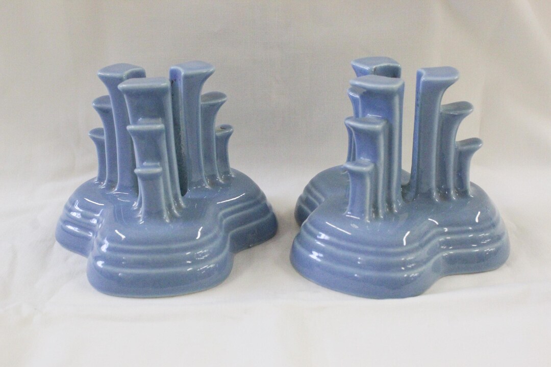 Fiestaware Sky Blue Pyramid Candle Holders - Pair - Etsy