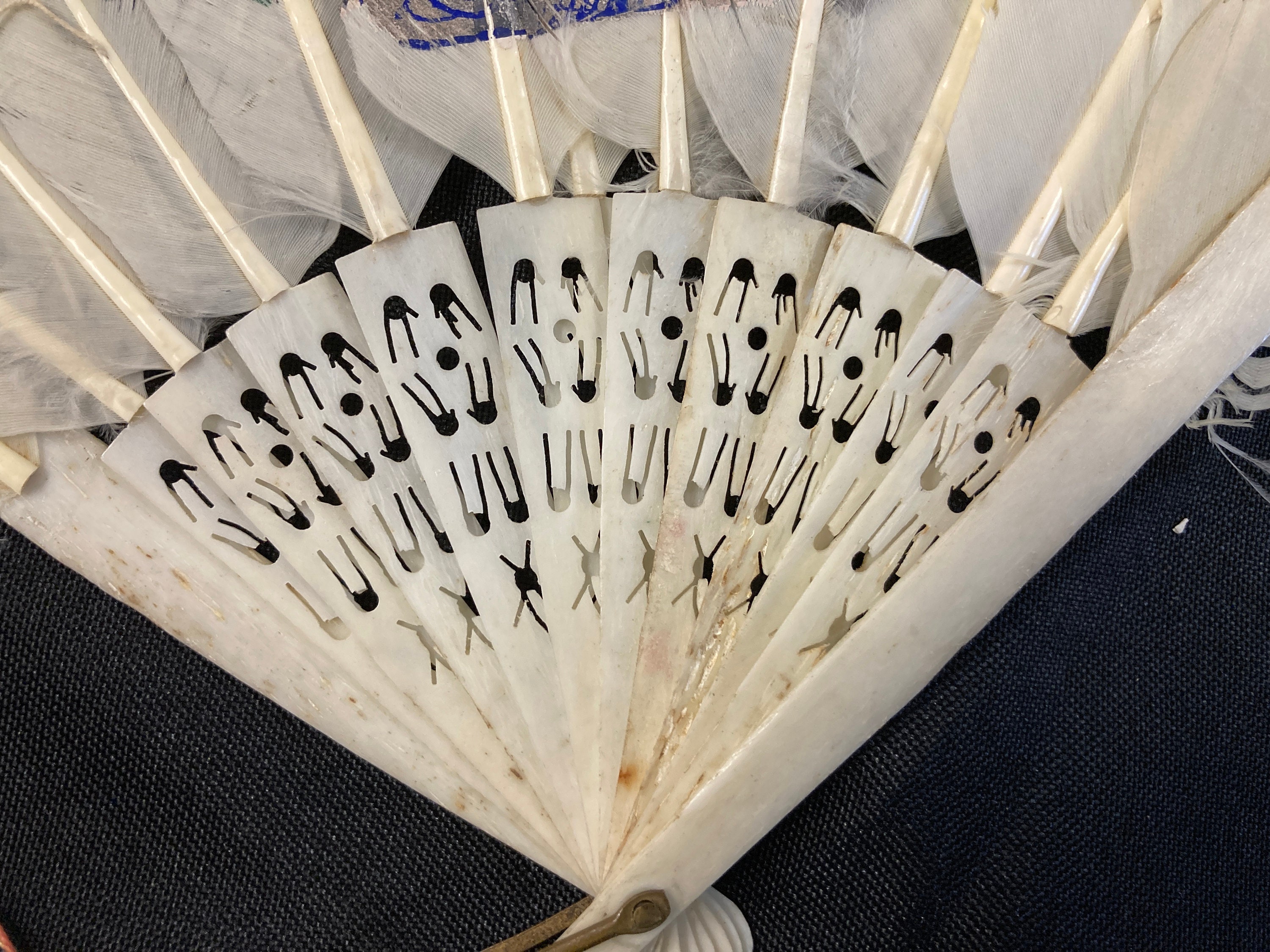 Antique Hand Painted Peacock Feather Fan FREE SHIPPING - Etsy