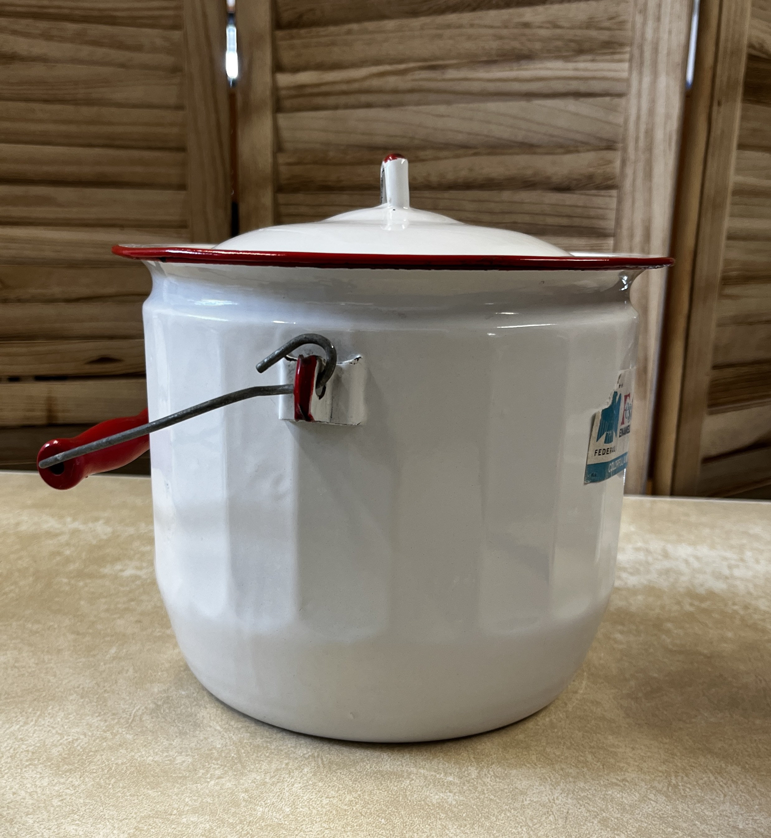 Festival Enamelware Handled Pot With Lid Vintage - Etsy