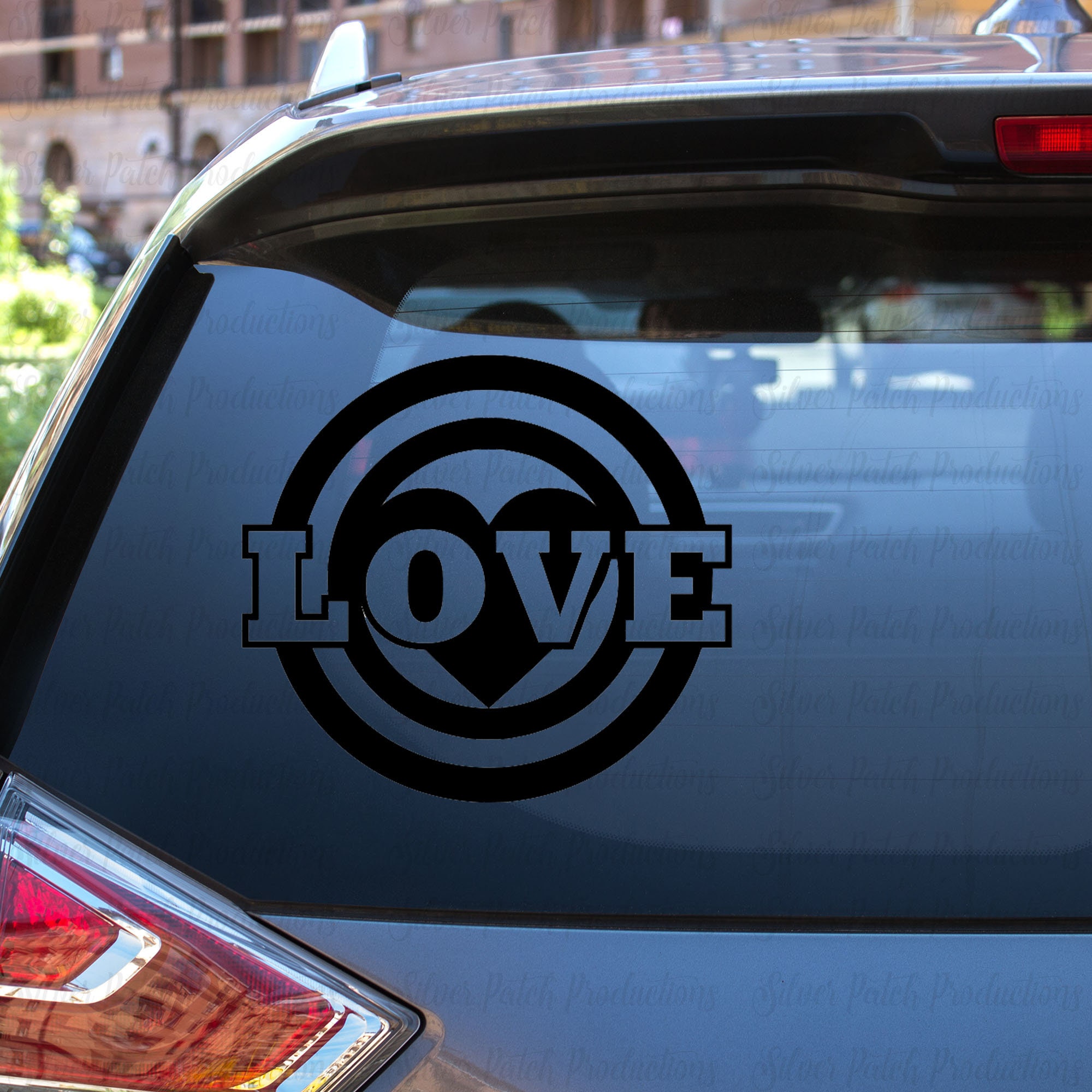 Love Heart Circle Permanent Vinyl Decal Car Window Laptop Glass Tumbler ...