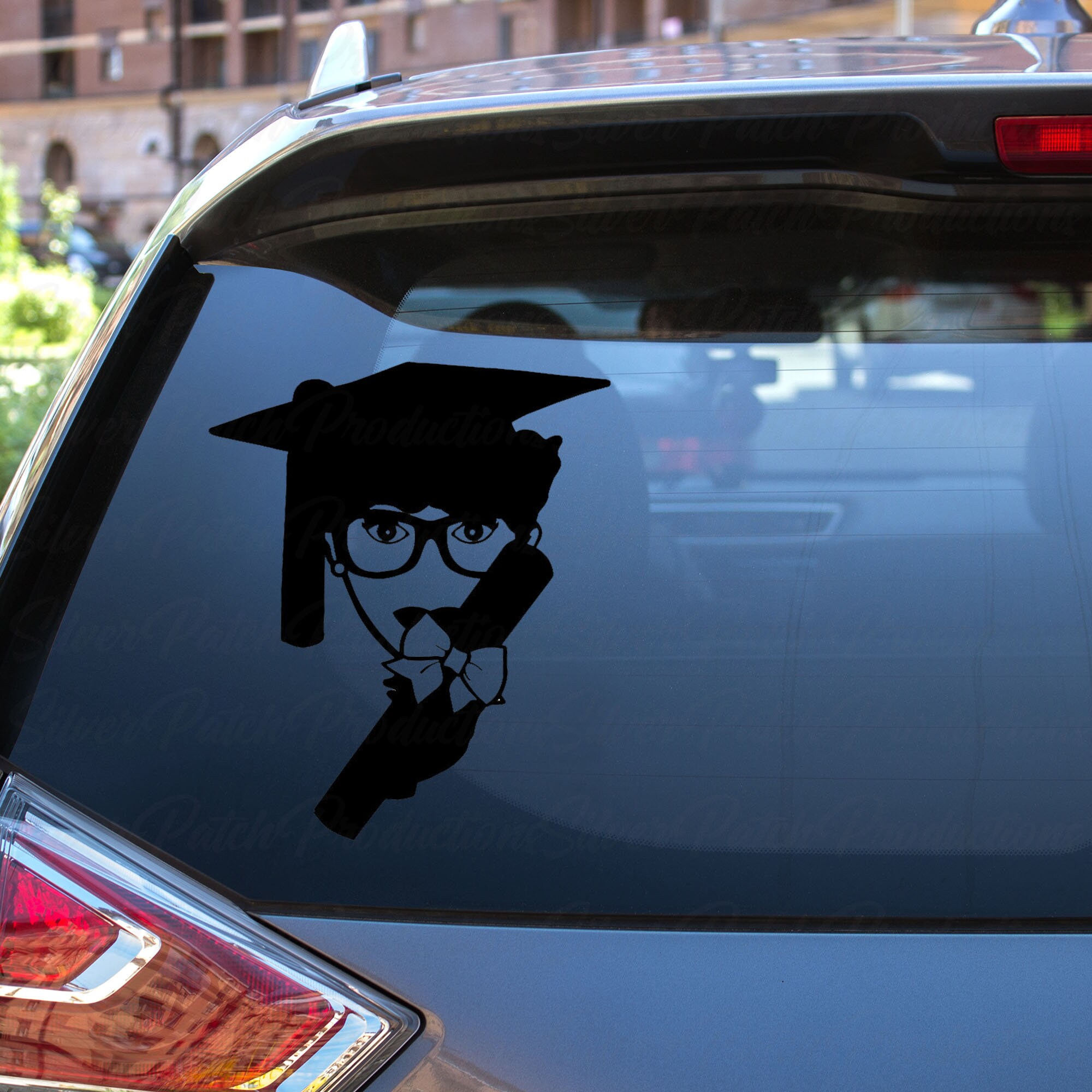 Cap Gown Diploma Woman Permanent Vinyl Decal Car Window Laptop | Etsy
