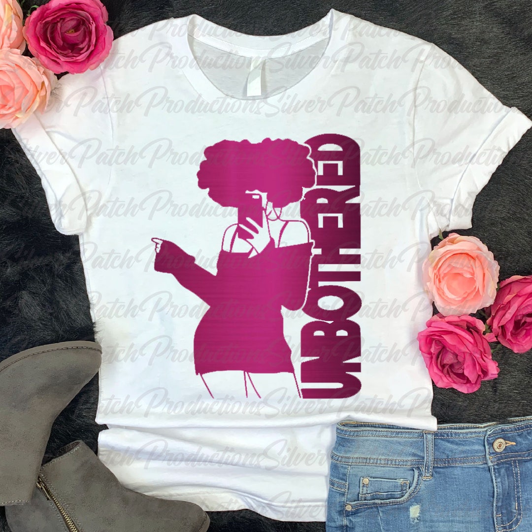 Unbothered Afro Woman HTV Iron on Transfer - Etsy
