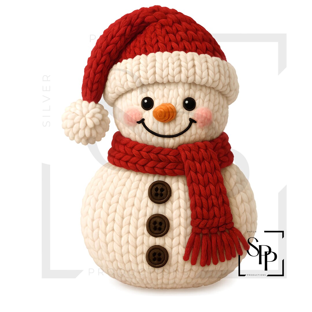 UV DTF Snowman Faux Crochet Snowman Smiling Print Ready to Apply ...
