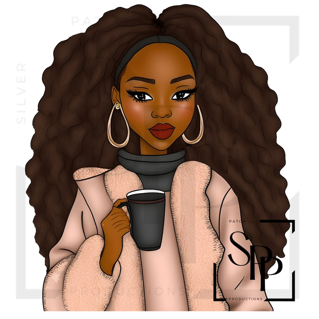 UV DTF Decal Fall is in the Air Beautiful Black Woman Autumn Sweater ...