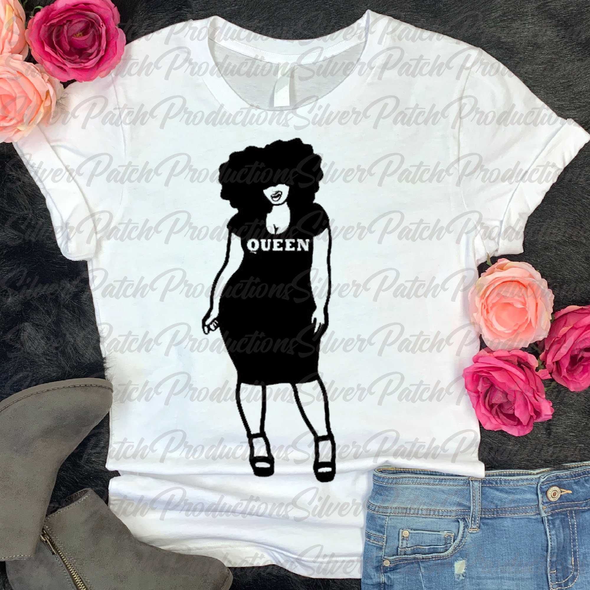 Afro Queen African American Woman HTV Iron On Transfer | Etsy