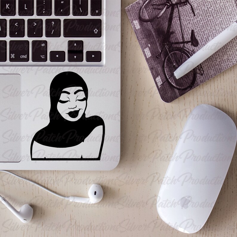 Hijab Wearing Woman Permanent Vinyl Decal Car Window Laptop Glass ...