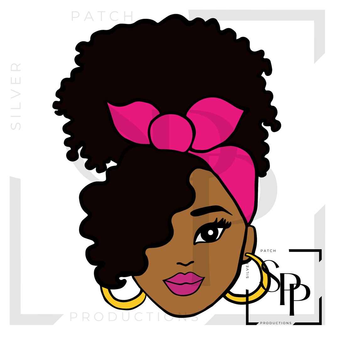 UV DTF Decal African American Beautiful Woman Retro Style Head Wrap ...