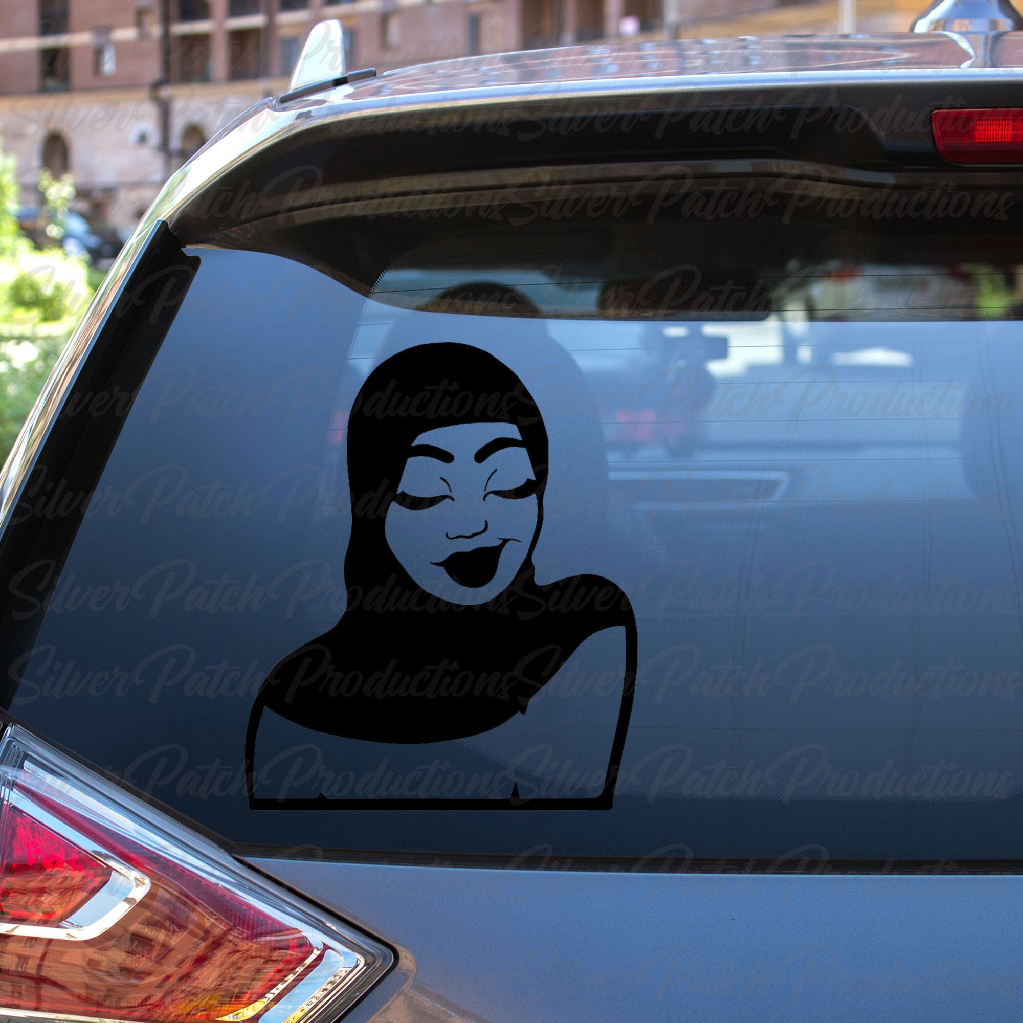 Hijab Wearing Woman Permanent Vinyl Decal Car Window Laptop Glass ...