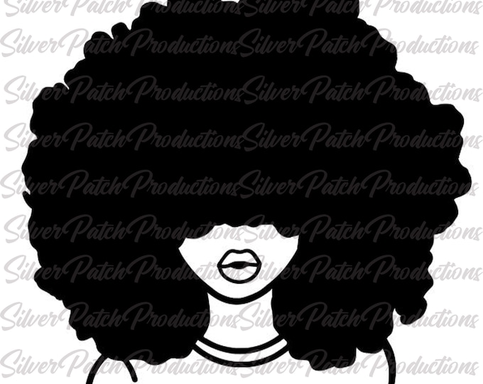 African American Decal Pouty Lips Afro Woman Permanent Vinyl Decal Car ...