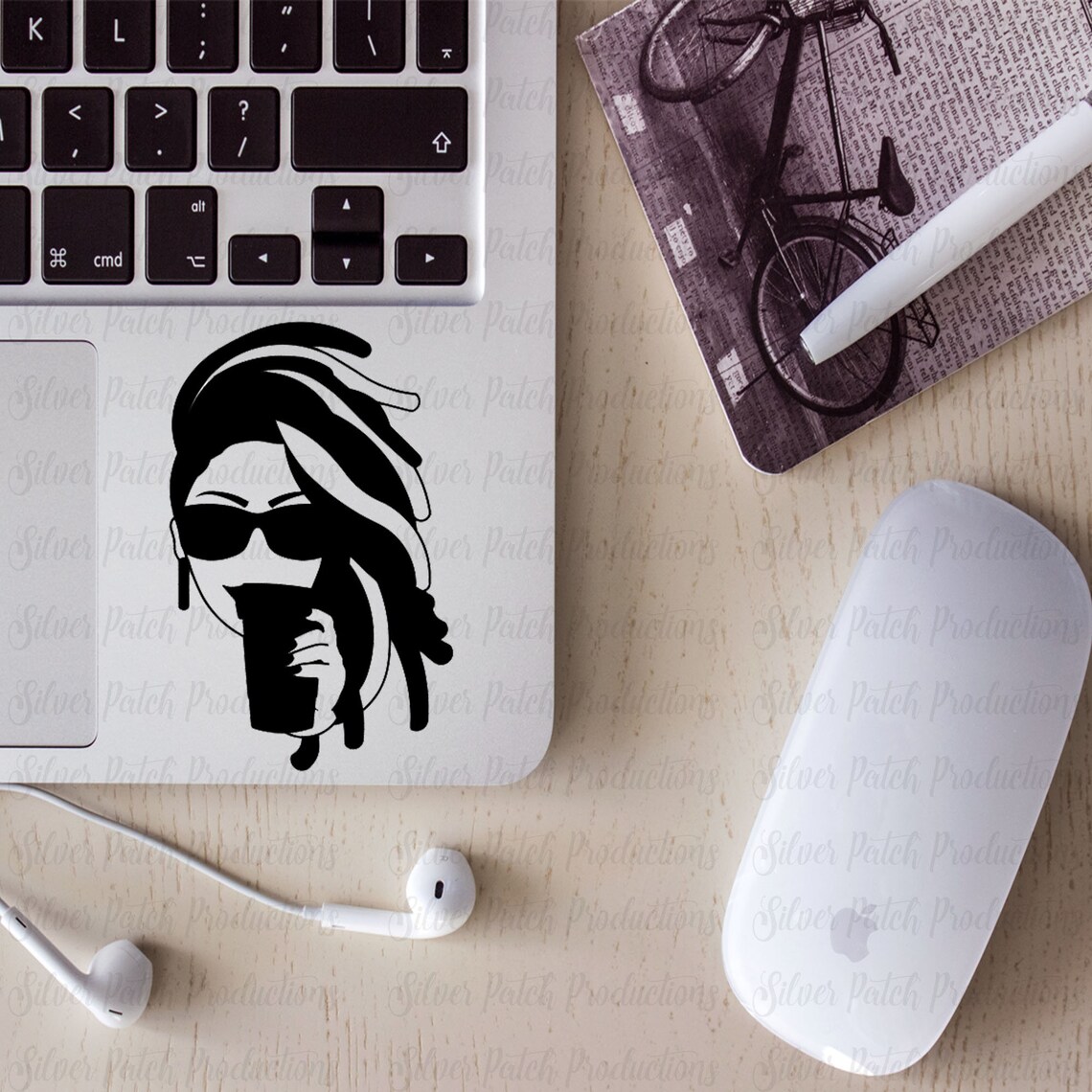 Dreadlocks Shades Coffee Black Woman African American Permanent Vinyl ...