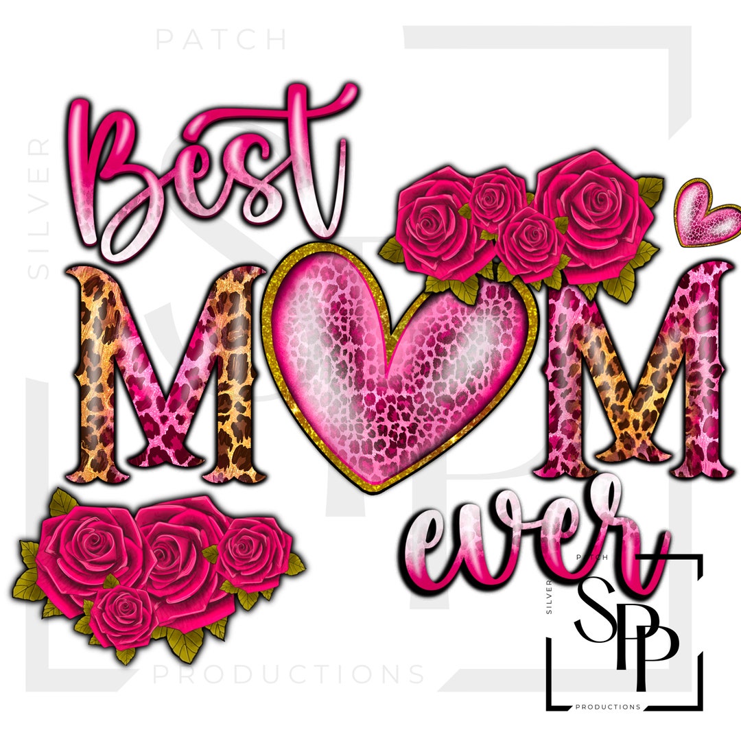 UV DTF Decal Best Mom Ever Leopard Roses Print Ready to Apply Permanent ...