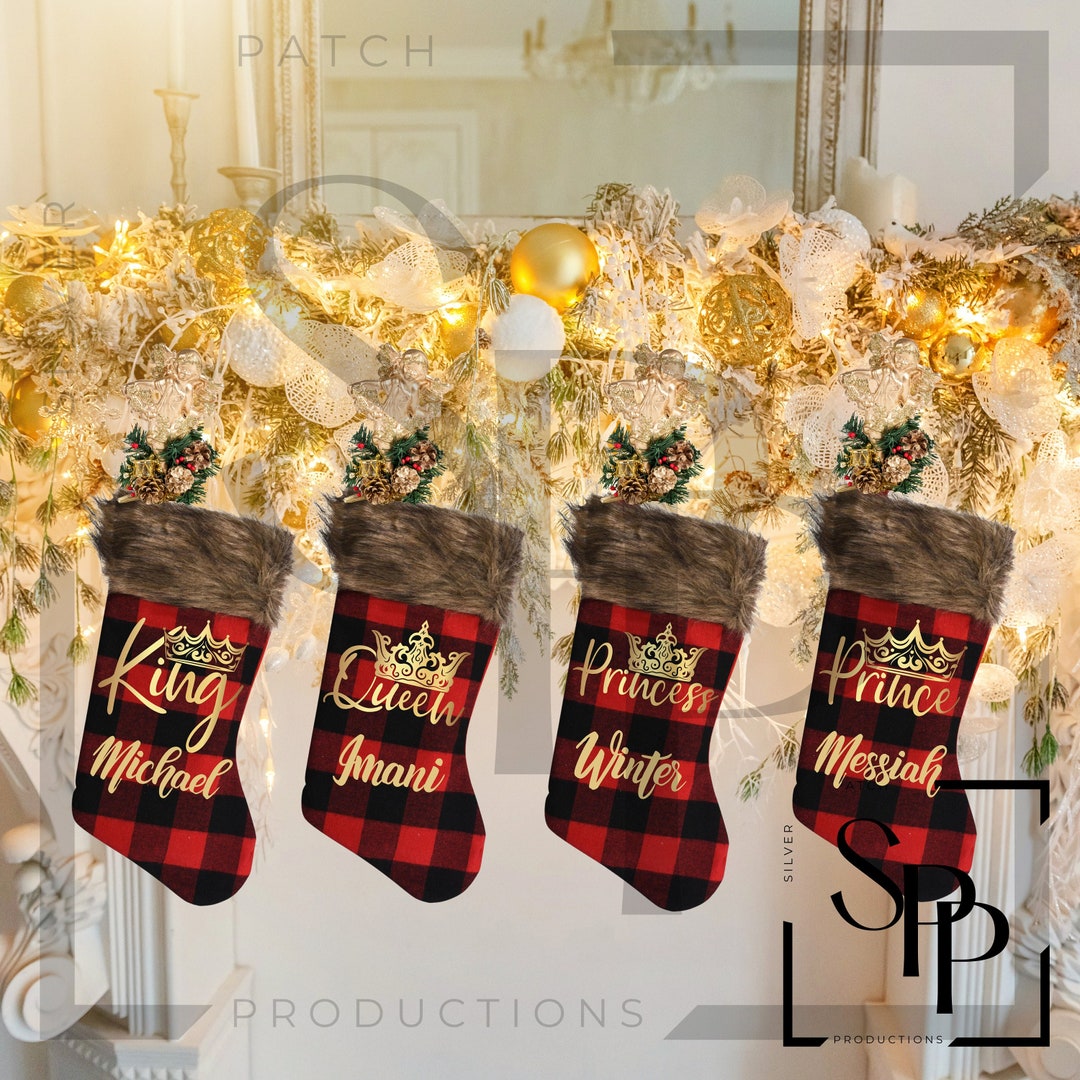 Personalized King Queen Prince Princess Buffalo Plaid Christmas ...