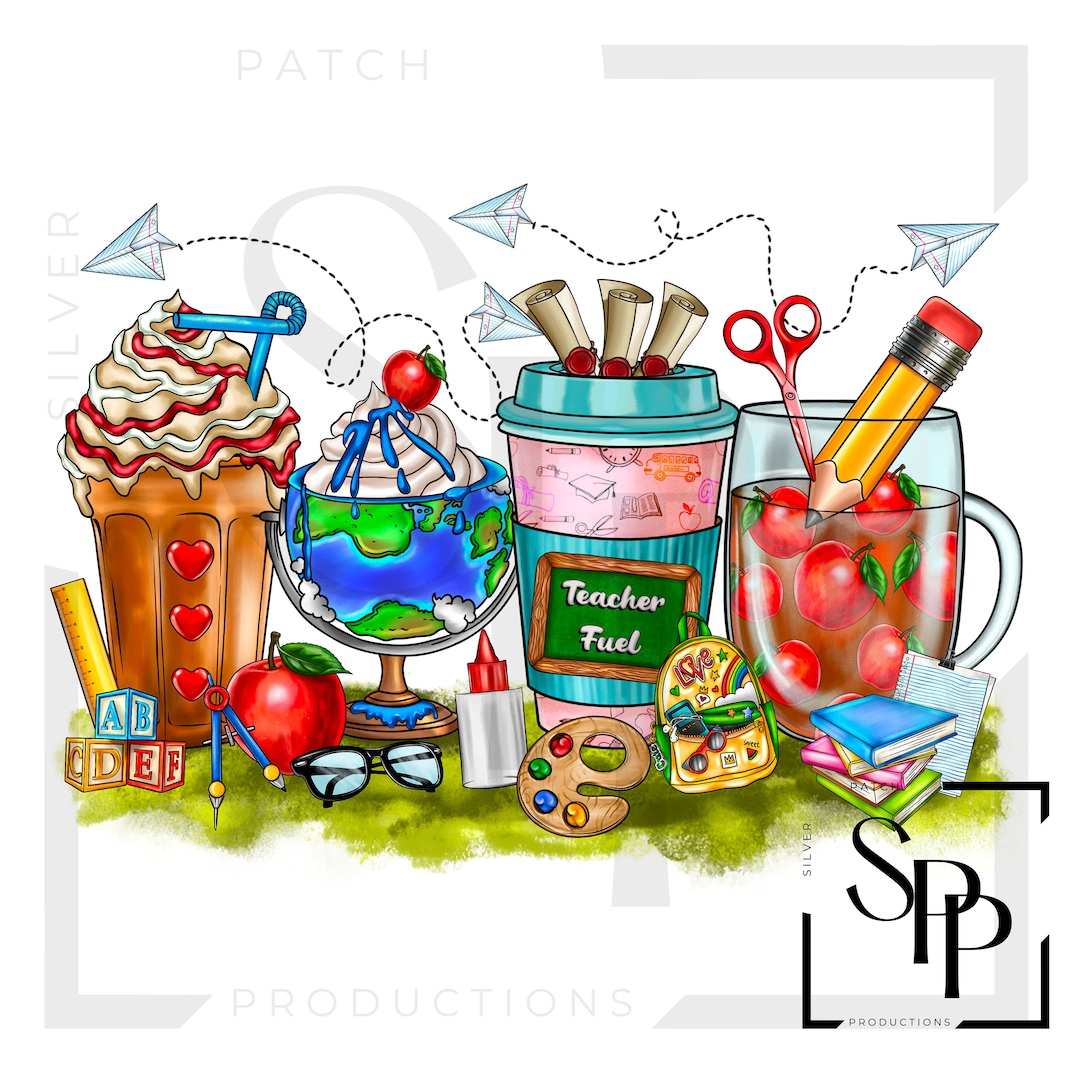 UV DTF Decal Teacher Fuel Print Ready to Apply Permanent Adhesive Cups ...