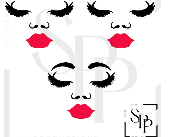 UV DTF 3 Ornament Face Decals Lady Face Add Accessories Make Your Own ...