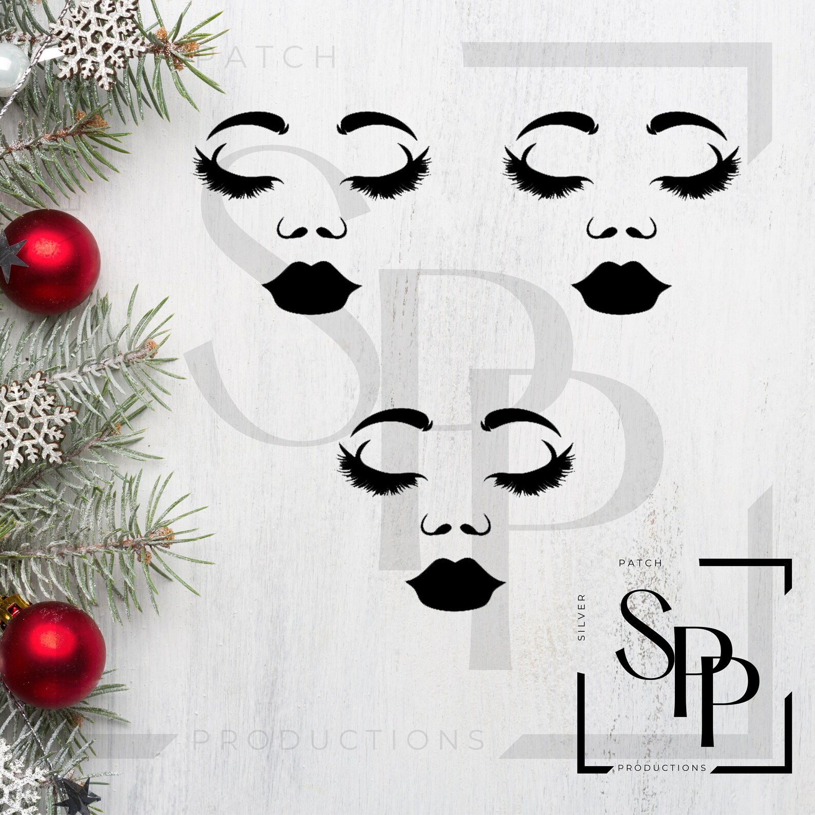 3 Ornament Planter Face Decals Lady Face Add Hair Glitter Make Your Own ...