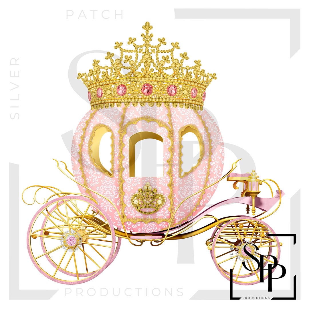 UV DTF Decal Pink Crowned Princess Coach Chariot Super Cute - Etsy